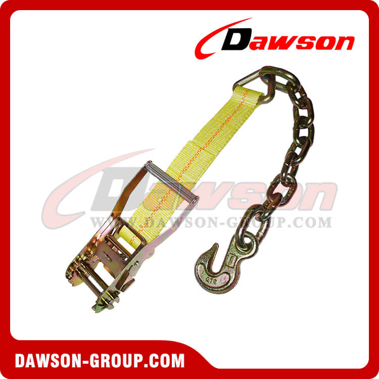 2 inch Ratchet Strap Short End with Wire Hook, Heavy Duty Tie Down ...