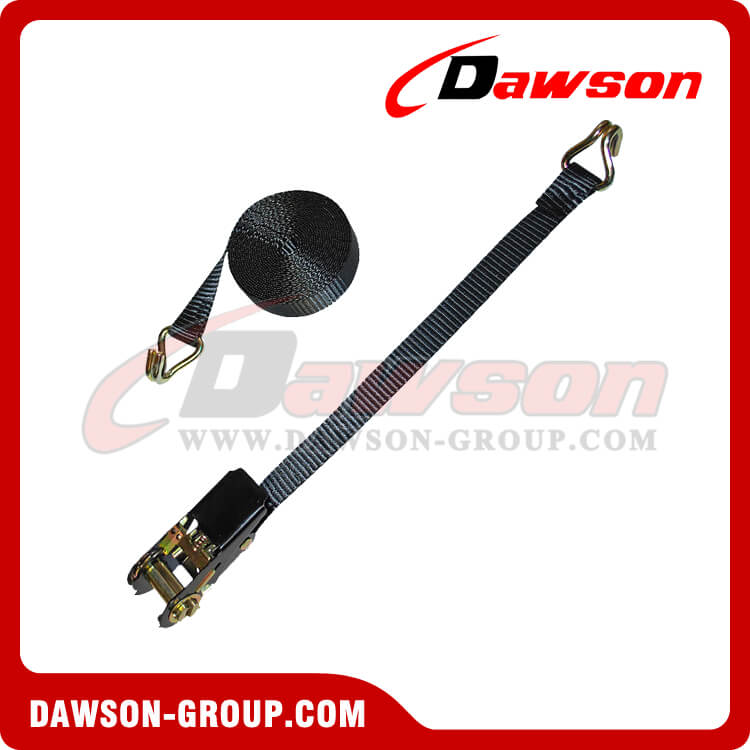 1 inch Light Duty Ratchet Strap with Wire Hooks, Polyester Tie Down ...